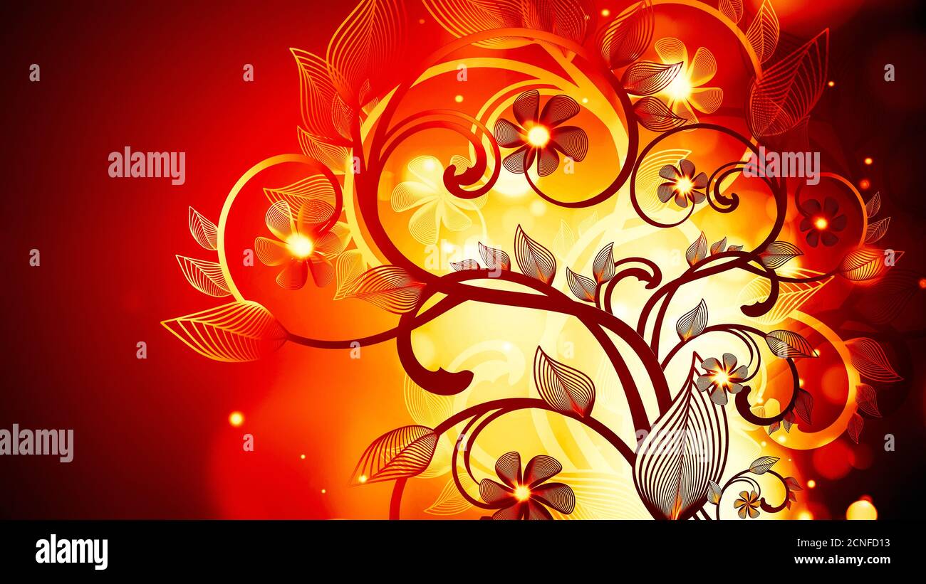 fire floral ornament Stock Photo - Alamy