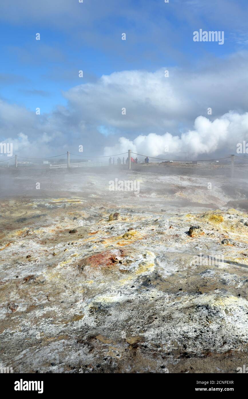 High temperature area on the Reykianes Peninsula, Iceland Stock Photo ...