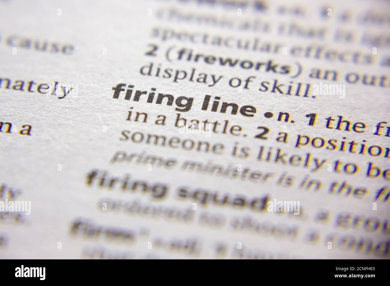 Word or phrase Firing line in a dictionary Stock Photo - Alamy