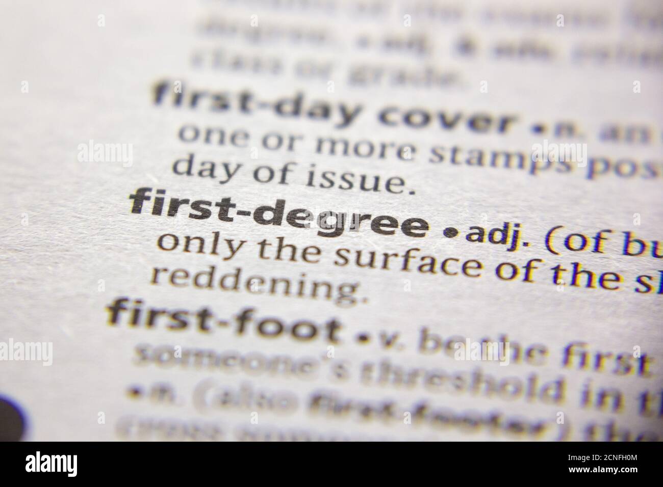 Word or phrase First-degree in a dictionary Stock Photo - Alamy