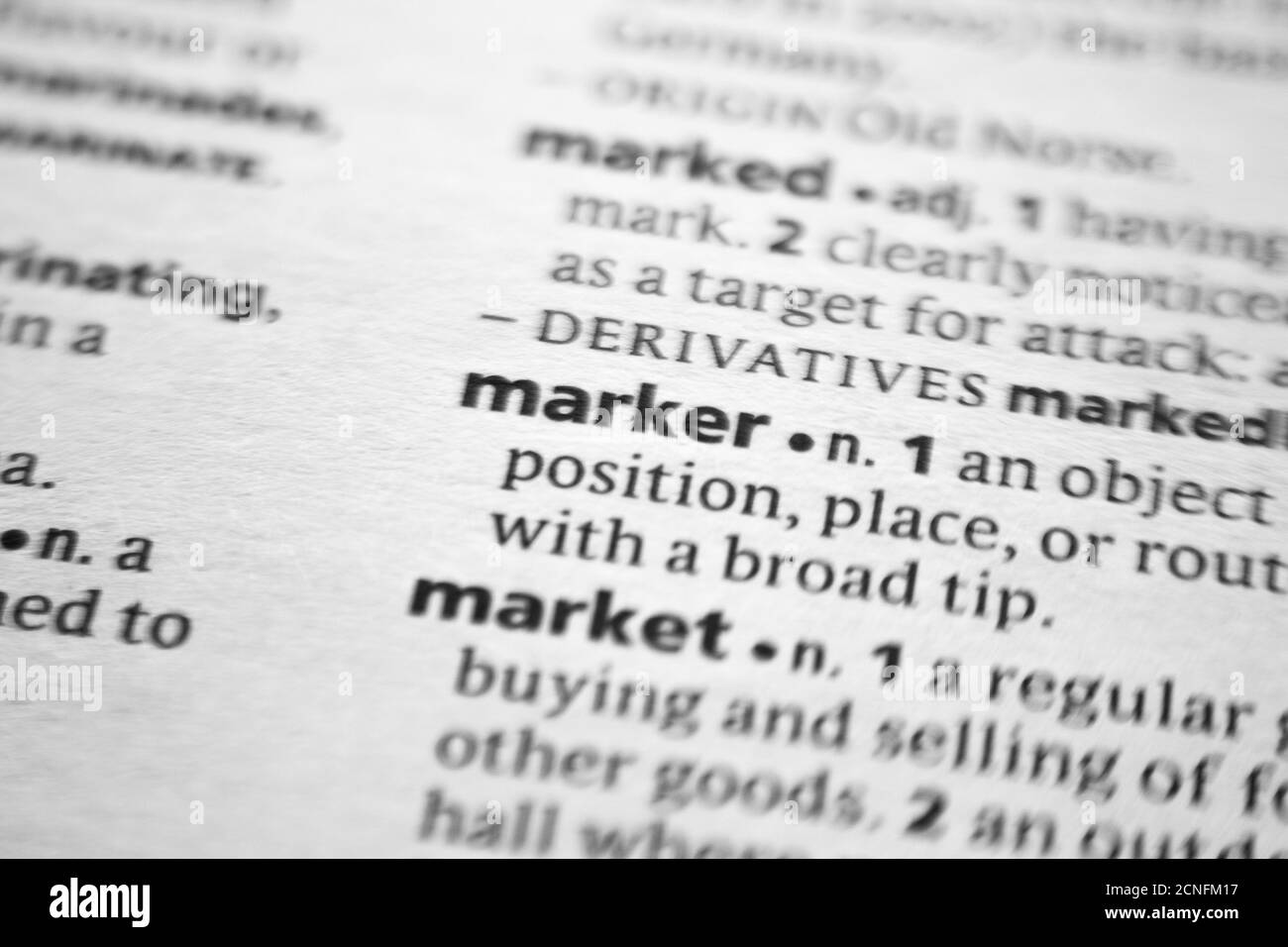 Word or phrase Marker in a dictionary Stock Photo - Alamy