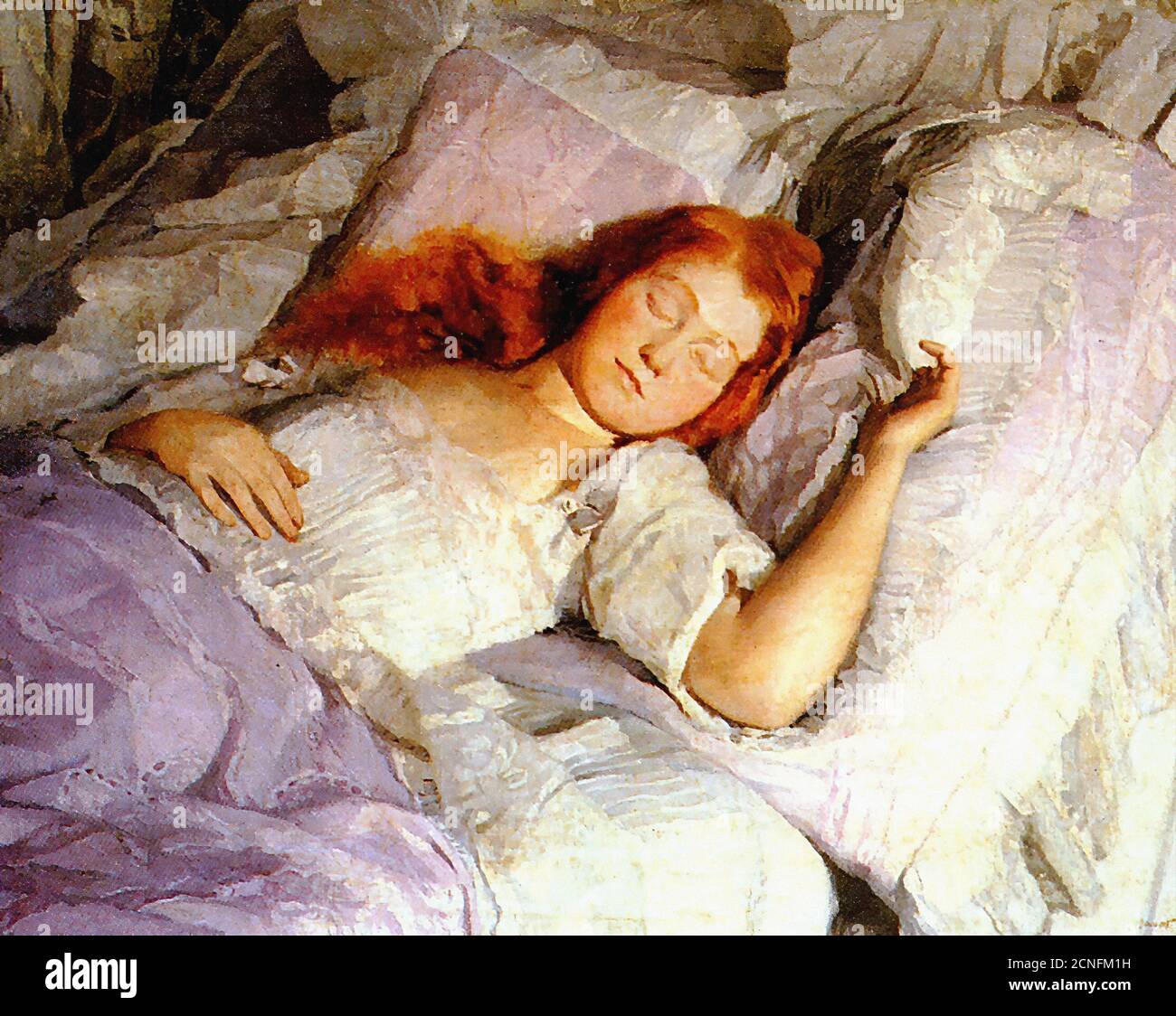 Javor Pal - Deep Slumber - Hungarian School - 19th Century Stock Photo ...