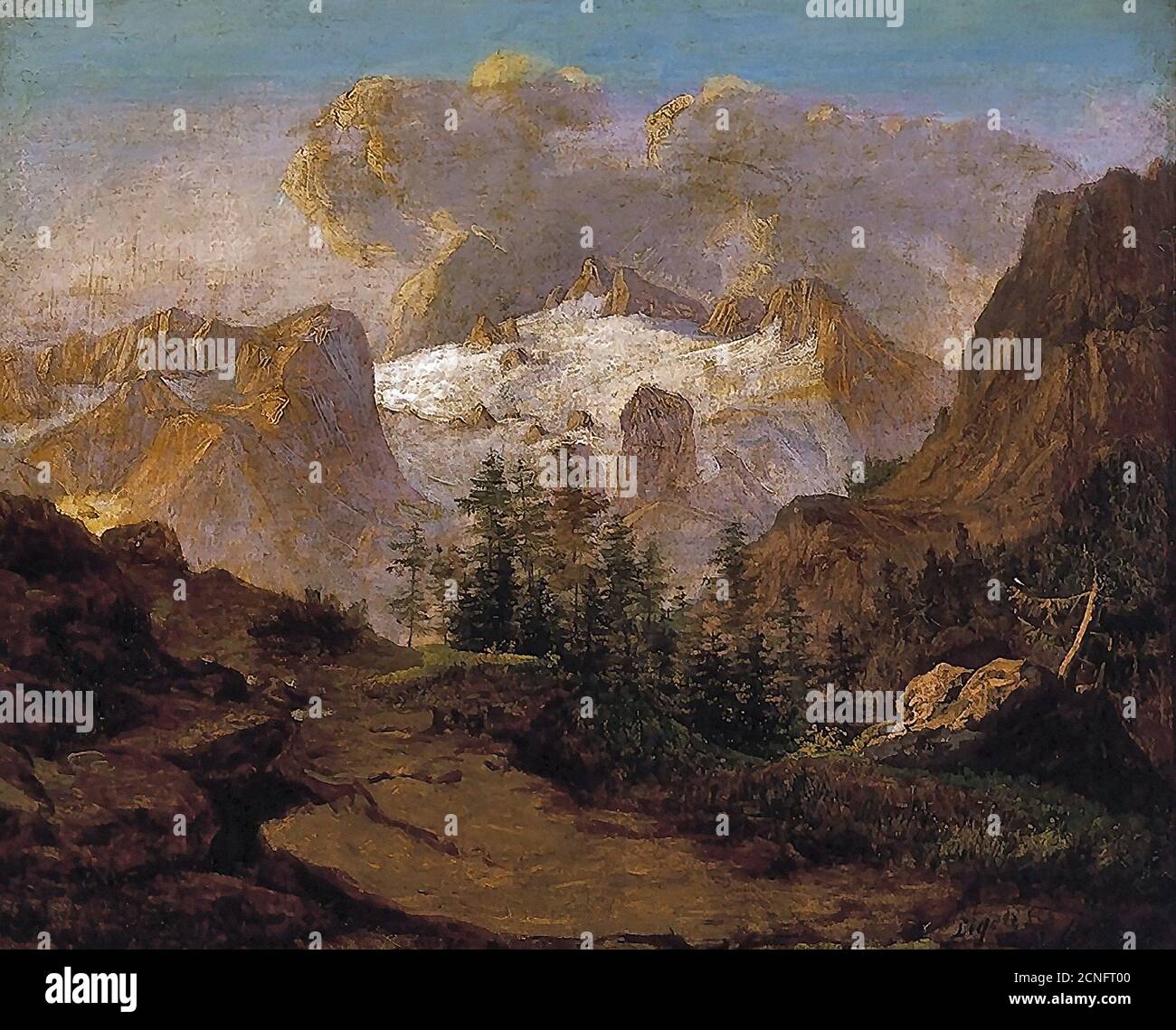 Ligeti Antal - Landscape in the Alps - Hungarian School - 19th Century ...