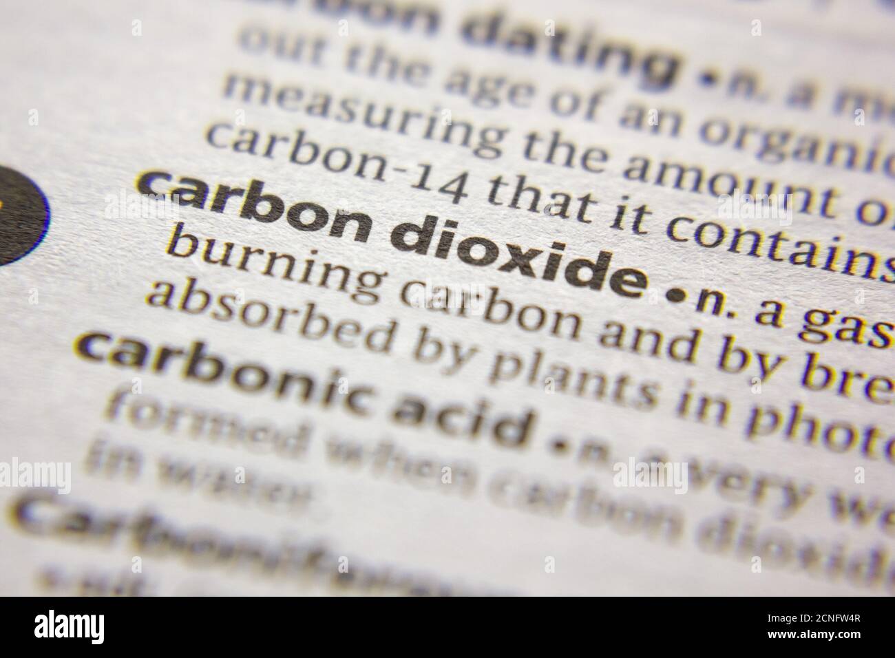 Word or phrase Carbon dioxide in a dictionary Stock Photo - Alamy