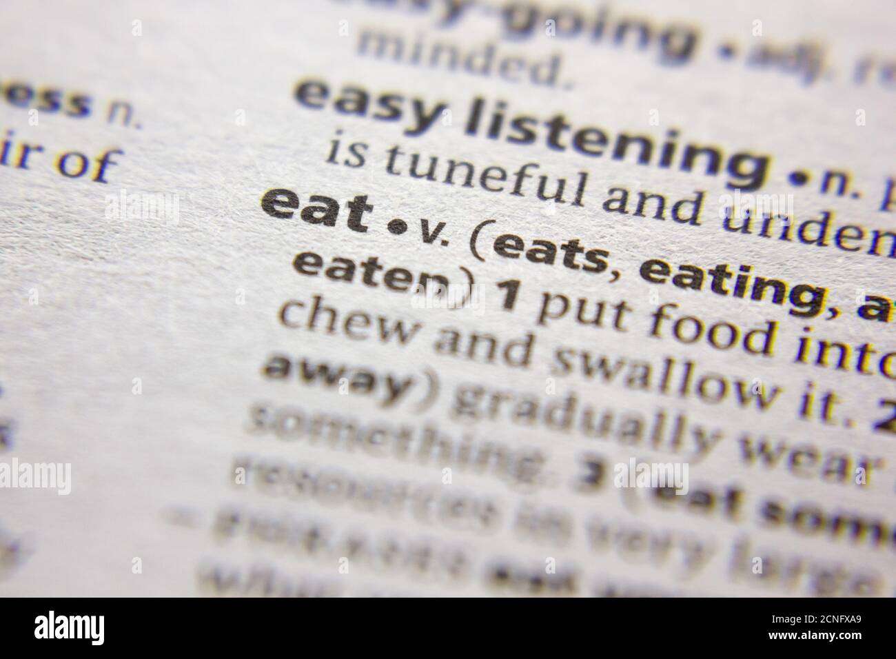 Word or phrase Eat in a dictionary Stock Photo - Alamy