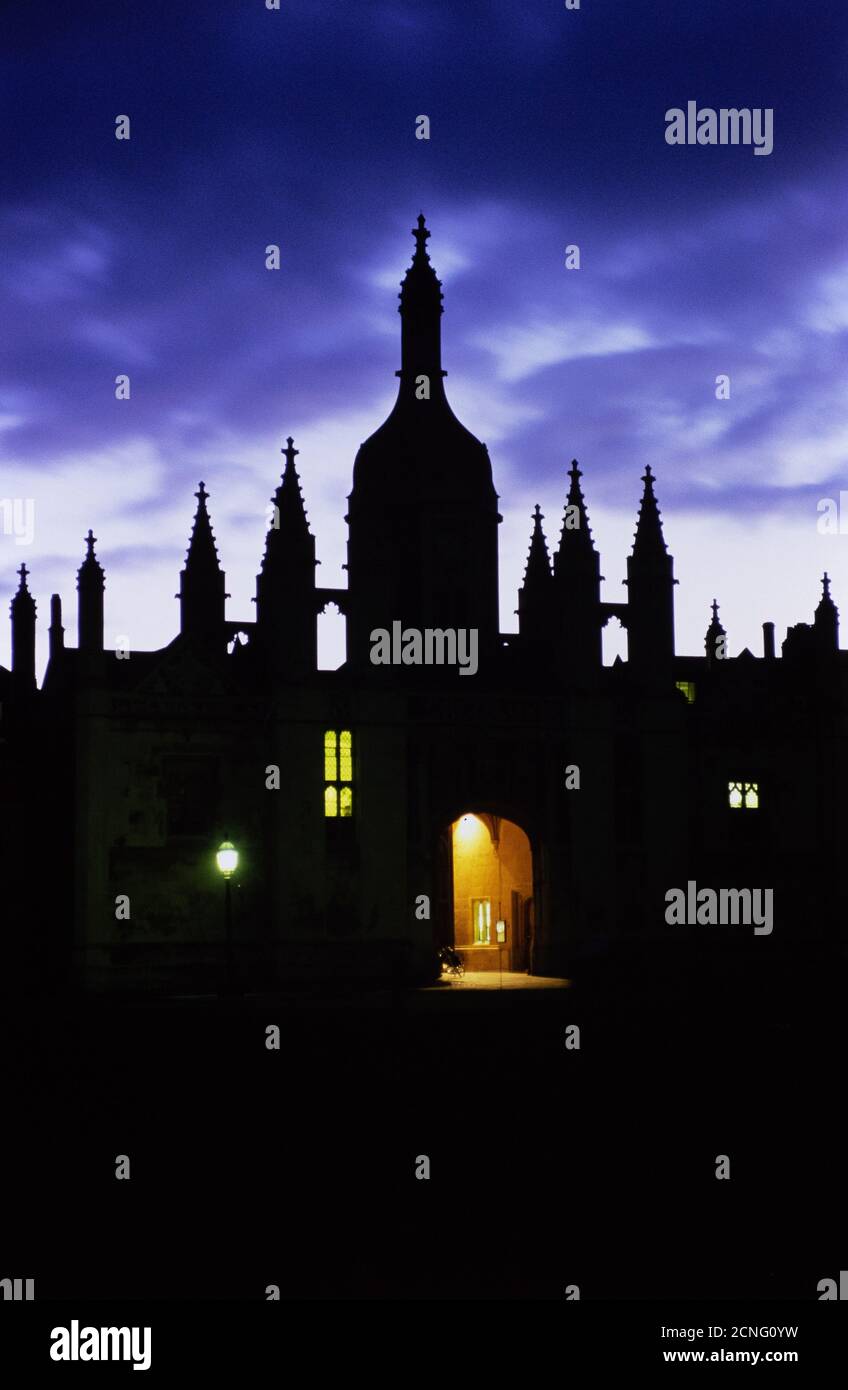 Sunrise over the front of King’s College Cambridge in the city centre ...