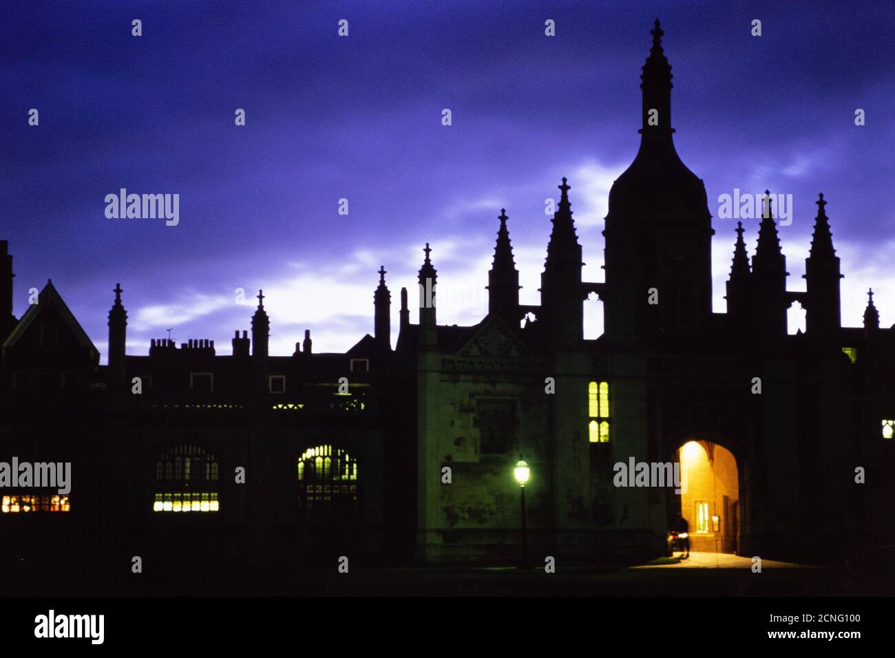 Sunrise over the front of King’s College Cambridge in the city centre ...