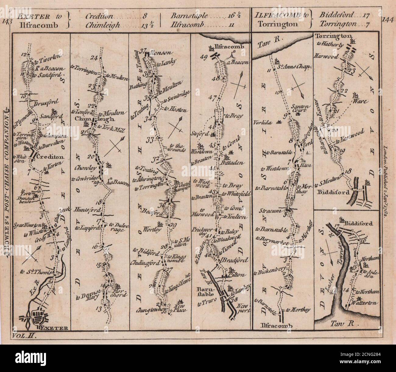 Ilfracombe map hi-res stock photography and images - Alamy