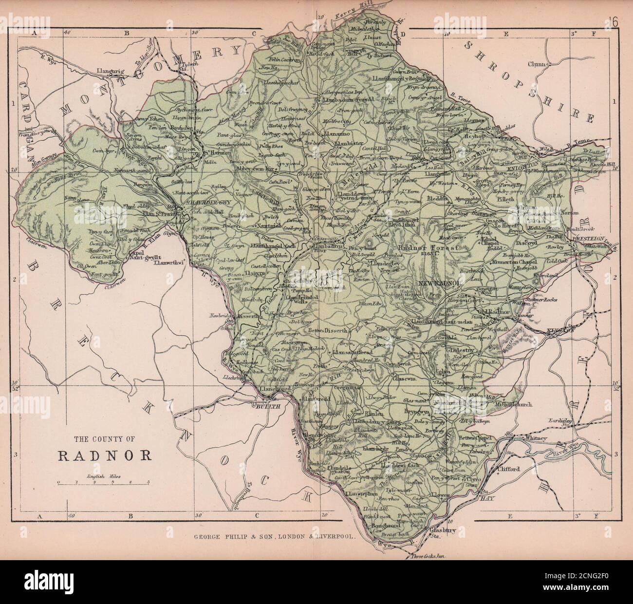 Radnorshire map hi-res stock photography and images - Alamy