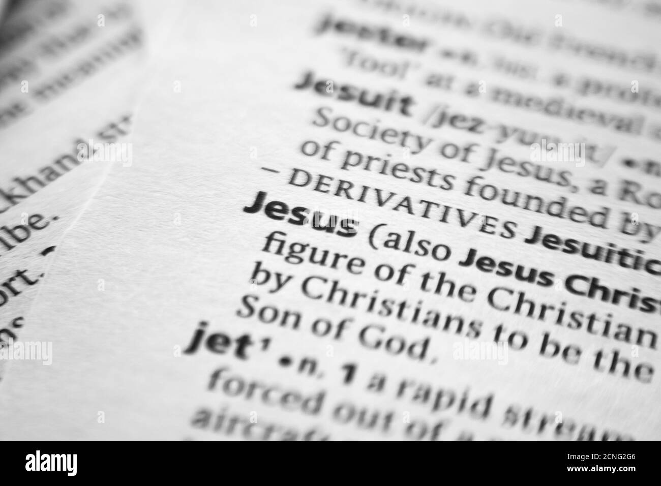 Word or phrase Jesus in a dictionary Stock Photo - Alamy