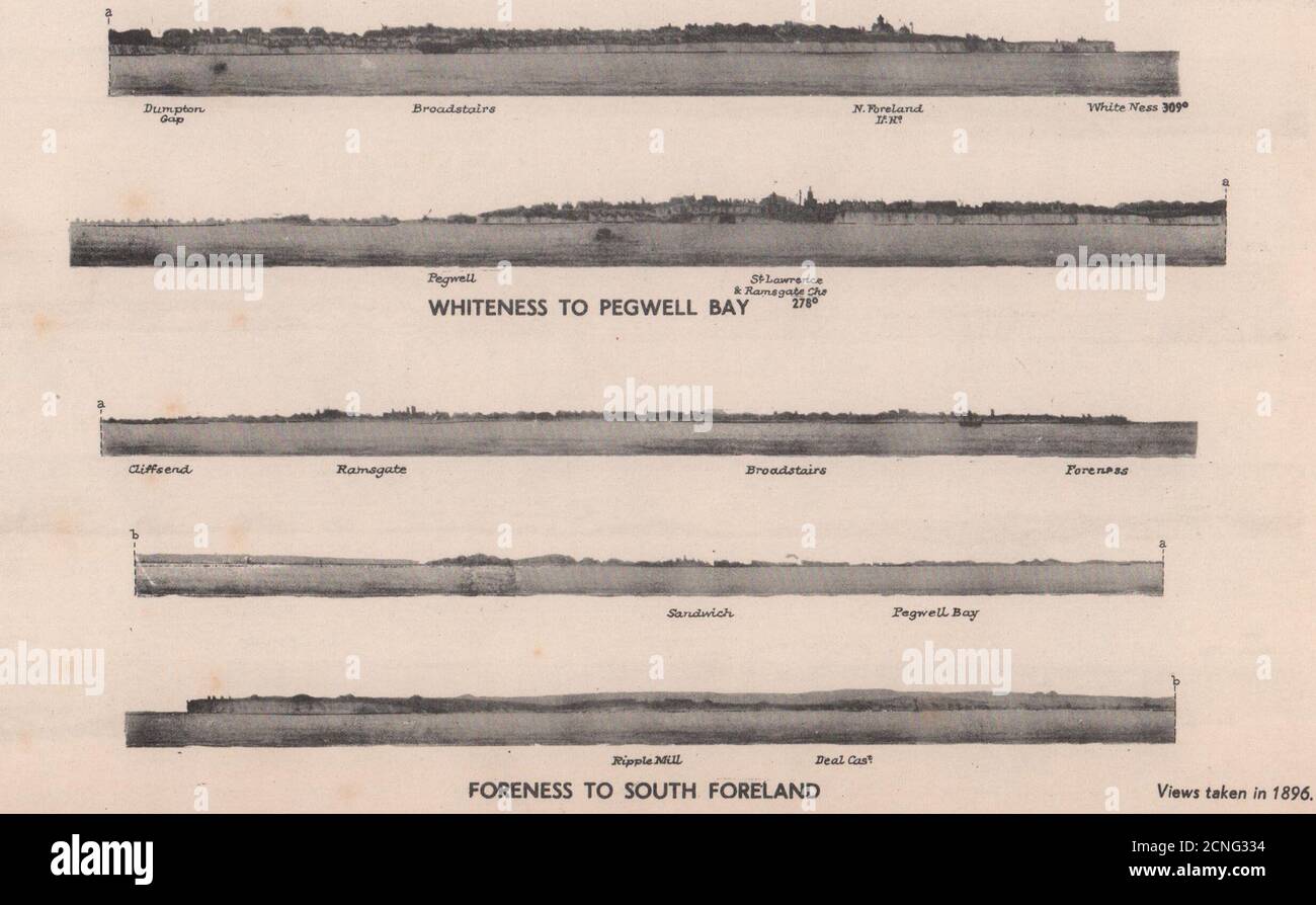 Foreness South Foreland Whiteness Pegwell Bay Kent coast profile ...