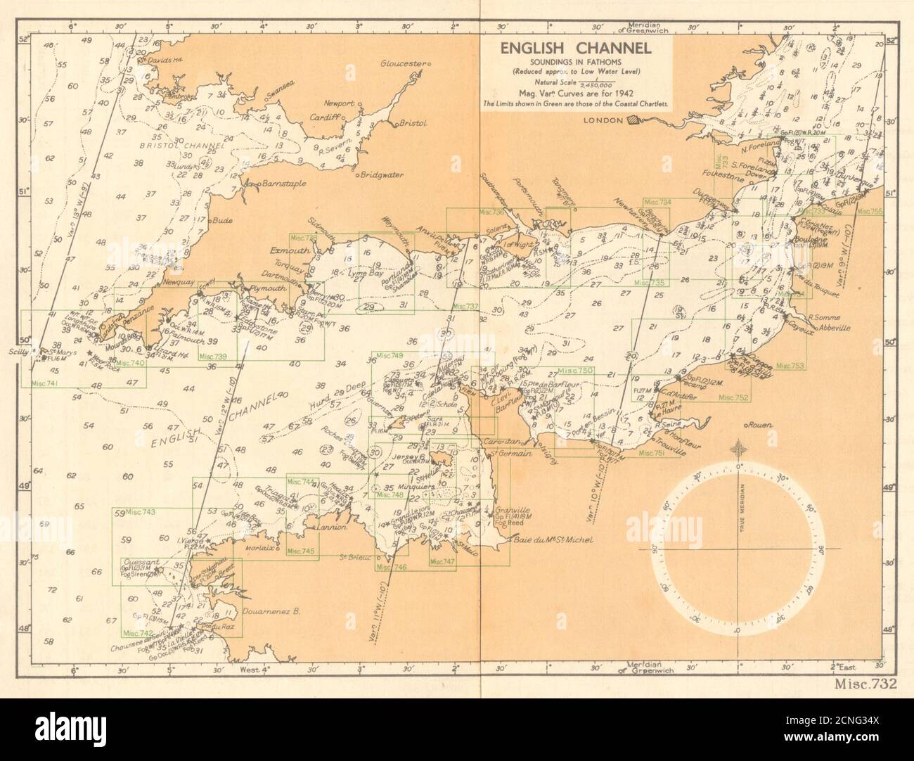 Old map of the english channel hi-res stock photography and images - Alamy