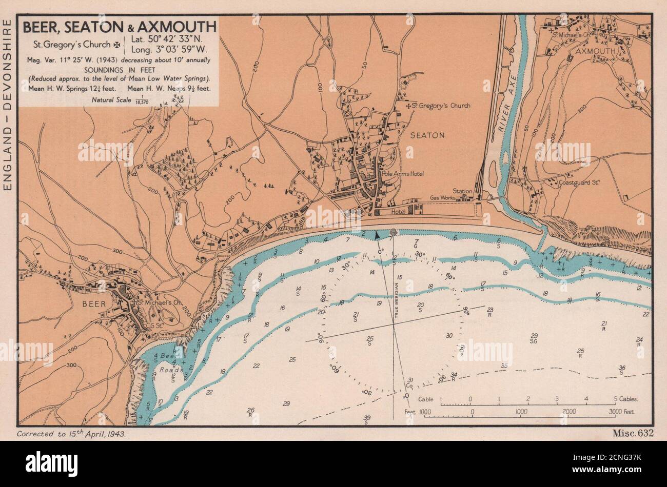 Seaton town map hi-res stock photography and images - Alamy