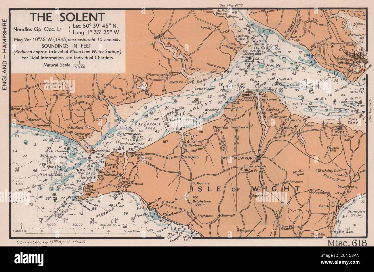 Solent map hi-res stock photography and images - Alamy