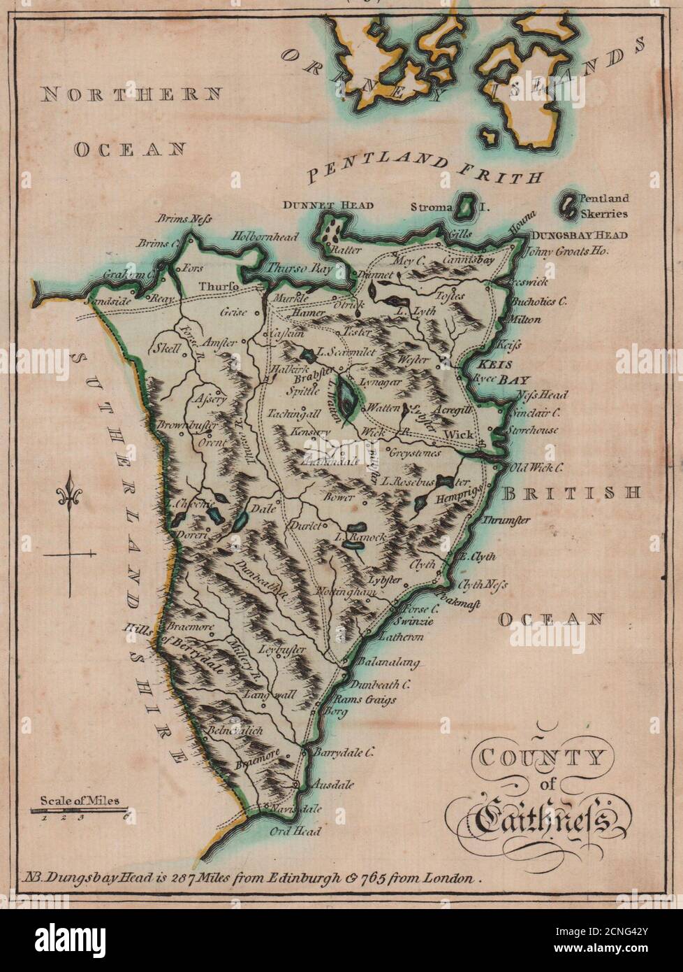 Map of county of caithness hi-res stock photography and images - Alamy