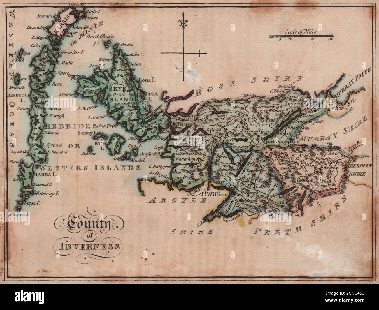 County of Inverness. Inverness-shire. SAYER / ARMSTRONG 1787 old ...