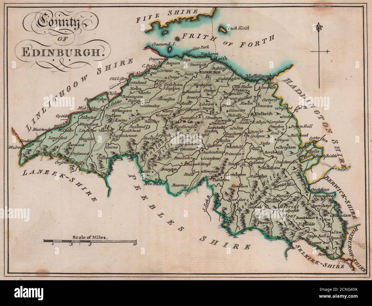 Midlothian map hi-res stock photography and images - Alamy