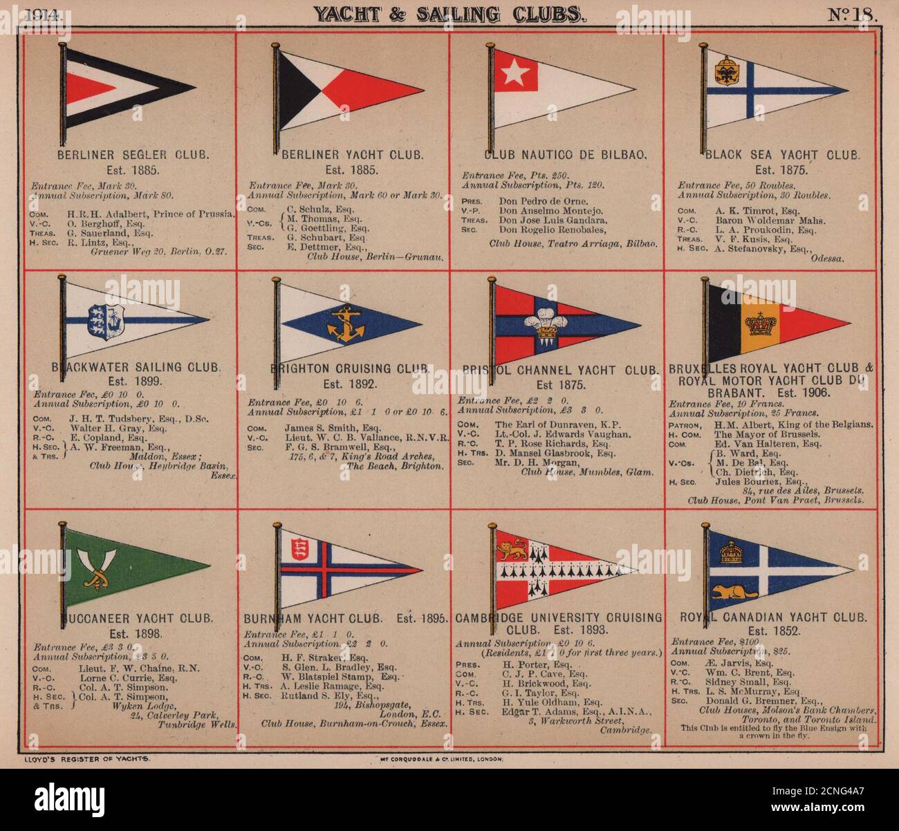 YACHT & SAILING CLUB FLAGS B-C Bilbao Bristol Channel Brabant Buccaneer ...