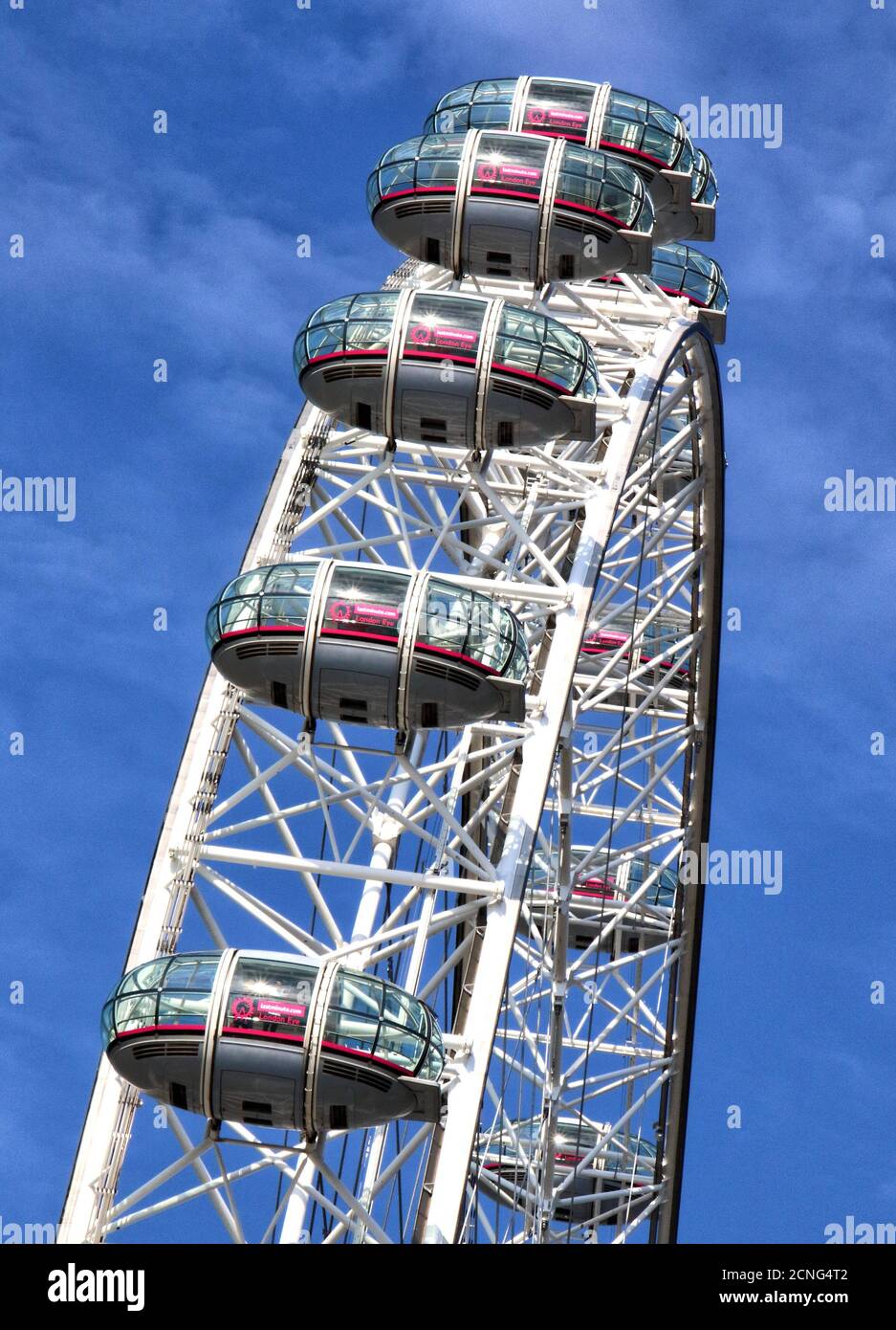View of the London Eye capsules Stock Photo - Alamy
