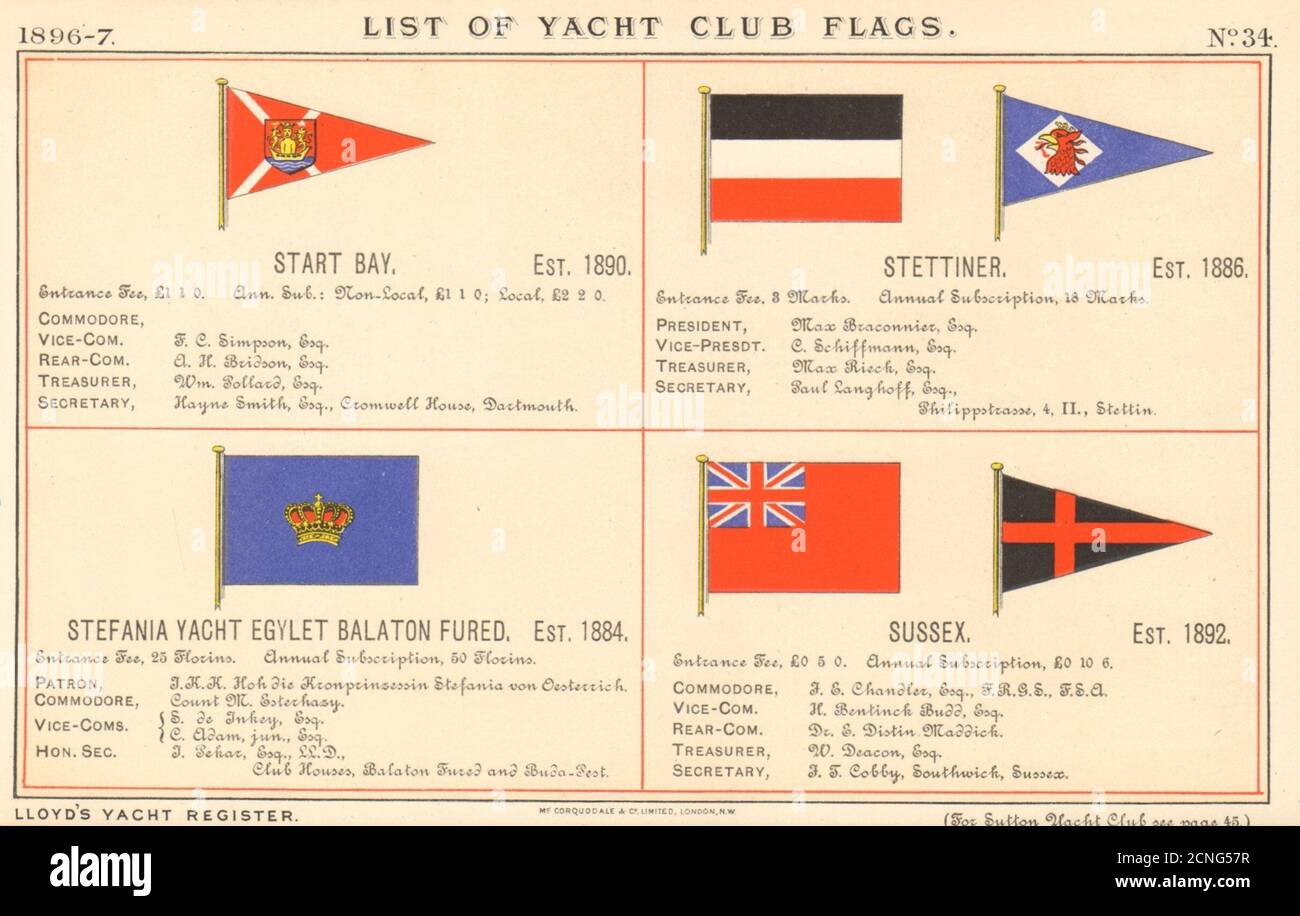 YACHT & SAILING CLUB FLAGS. Start Bay. Stettiner. Stefania Balaton ...