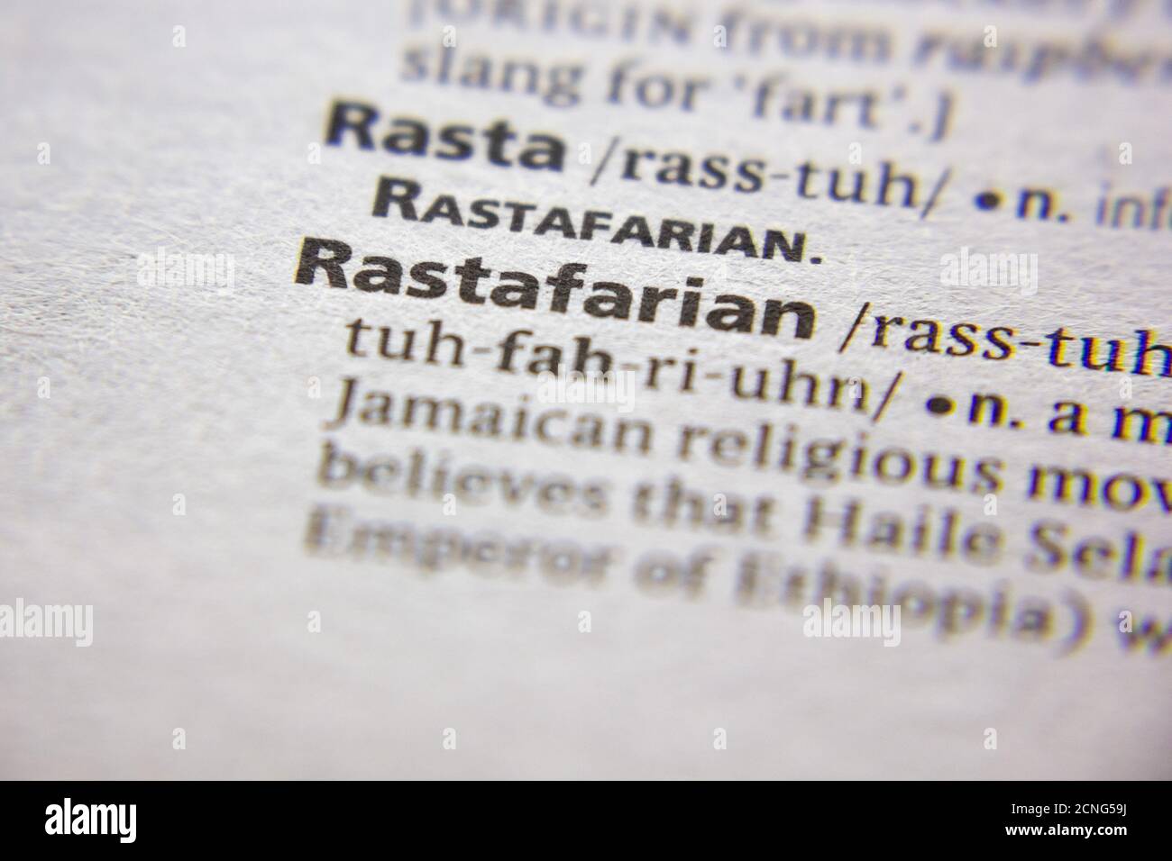 Word or phrase Rastafarian in a dictionary Stock Photo - Alamy