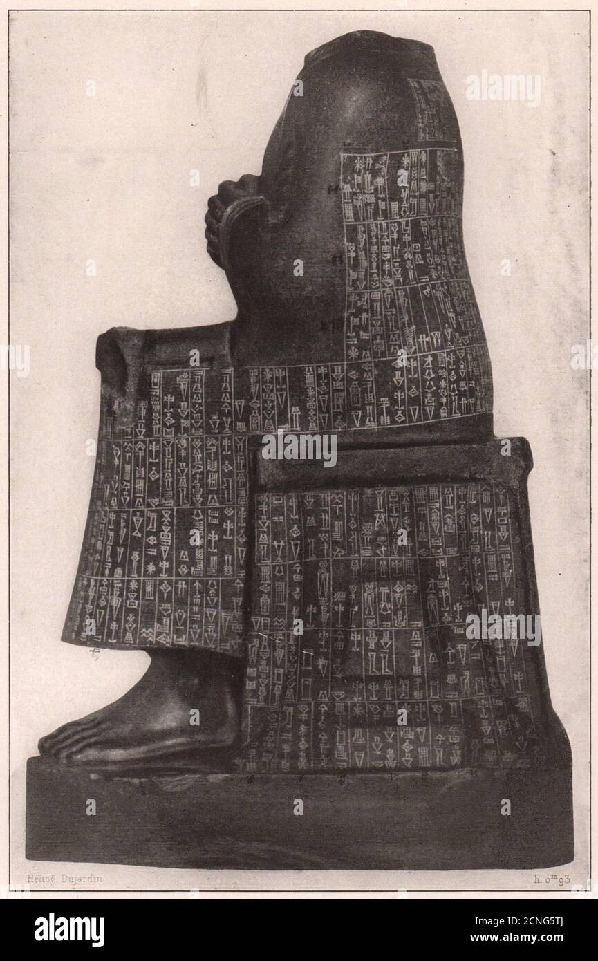 Black Diorite Statue of Gudea from Telloh. de Sarzec. Louvre, Paris ...