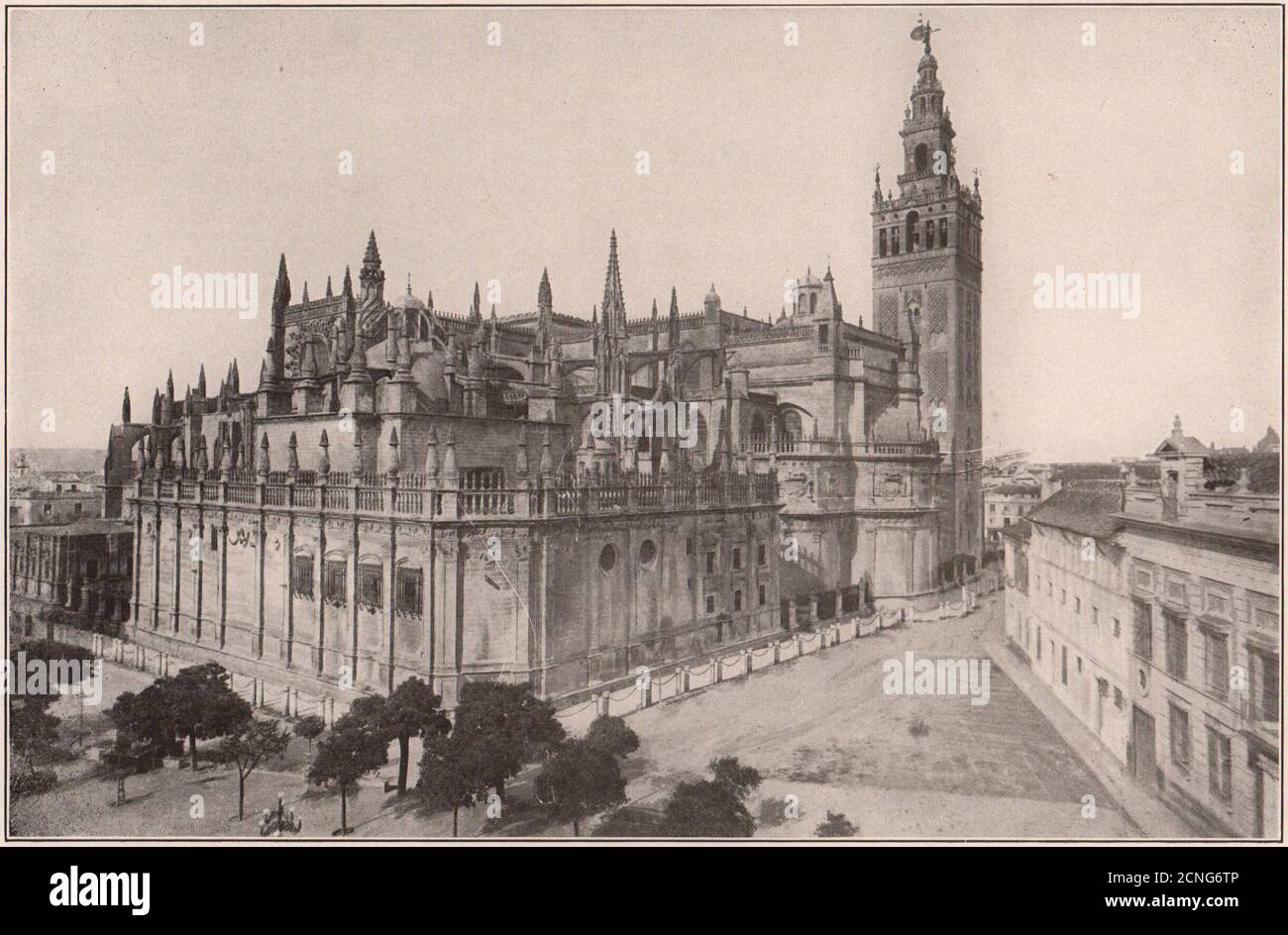 Spain: Cathedral and Alcazar at Seville. Spain 1904 old antique print ...