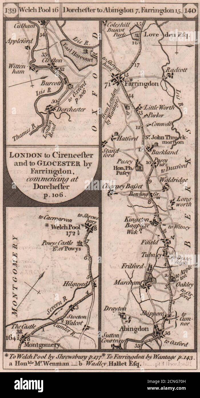 Montgomery-Welshpool. Dorchester-Abingdon road strip map PATERSON 1803 ...