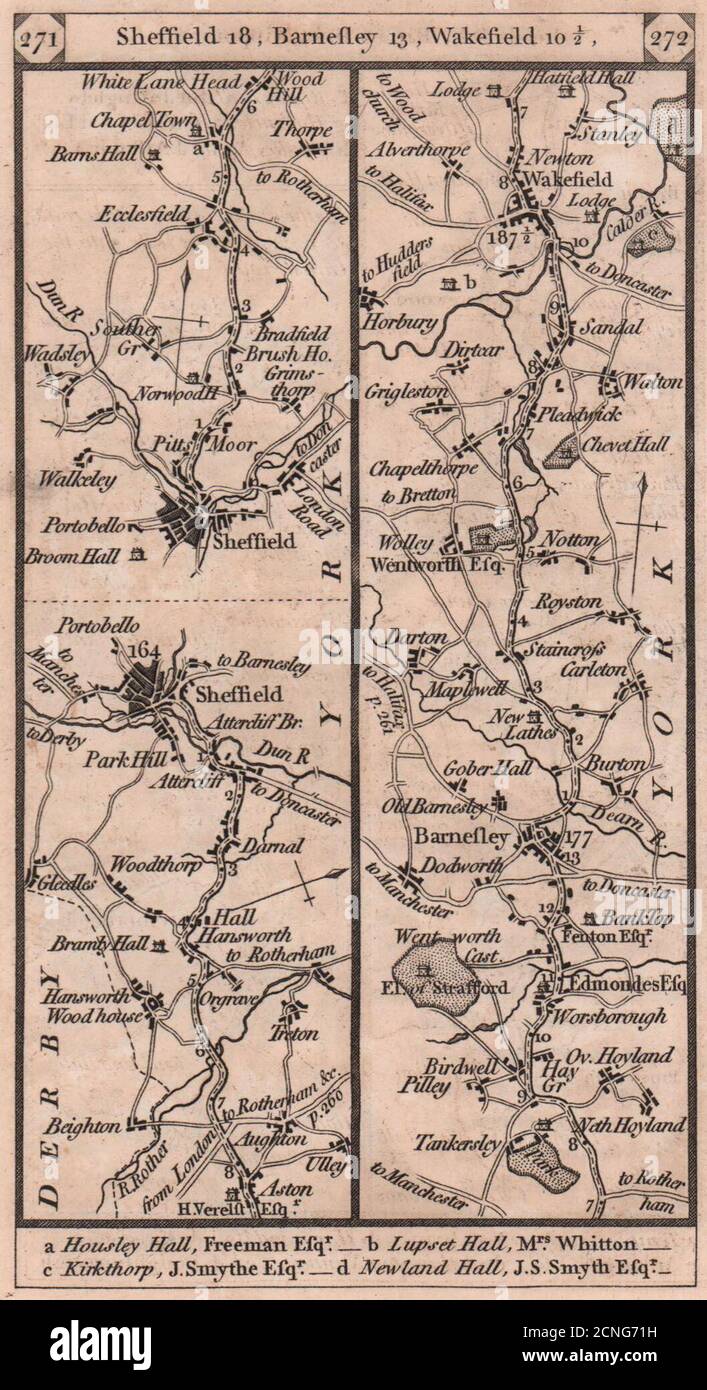Sheffield road map hi-res stock photography and images - Alamy