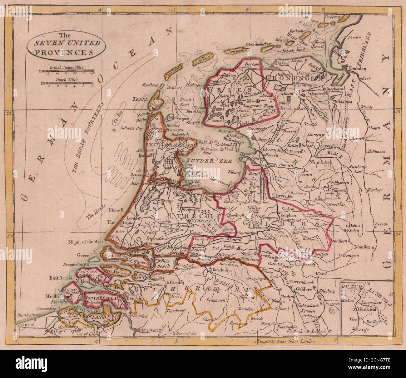 The Seven United Provinces. Netherlands. PAYNE 1798 old antique map ...