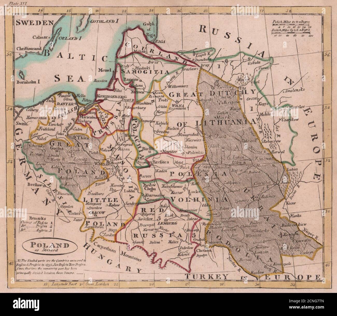 Poland as divided. Poland. PAYNE 1798 old antique vintage map plan ...