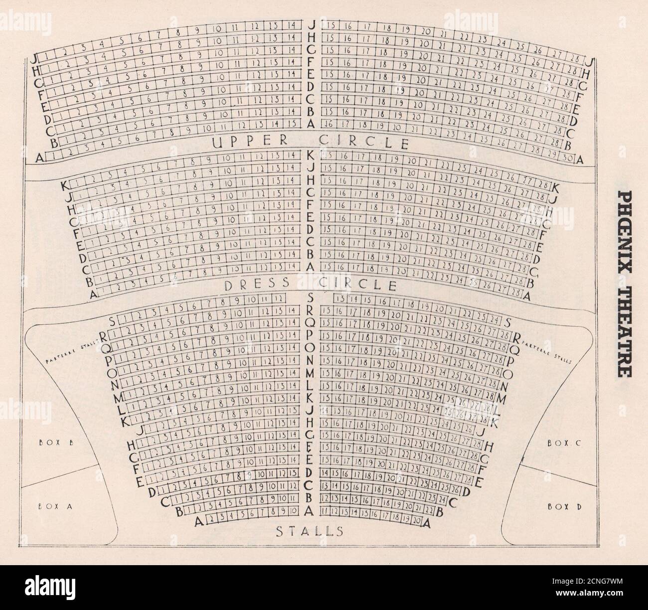 London Theatres Vintage Seating Plan High Resolution Stock Photography and Images - Alamy