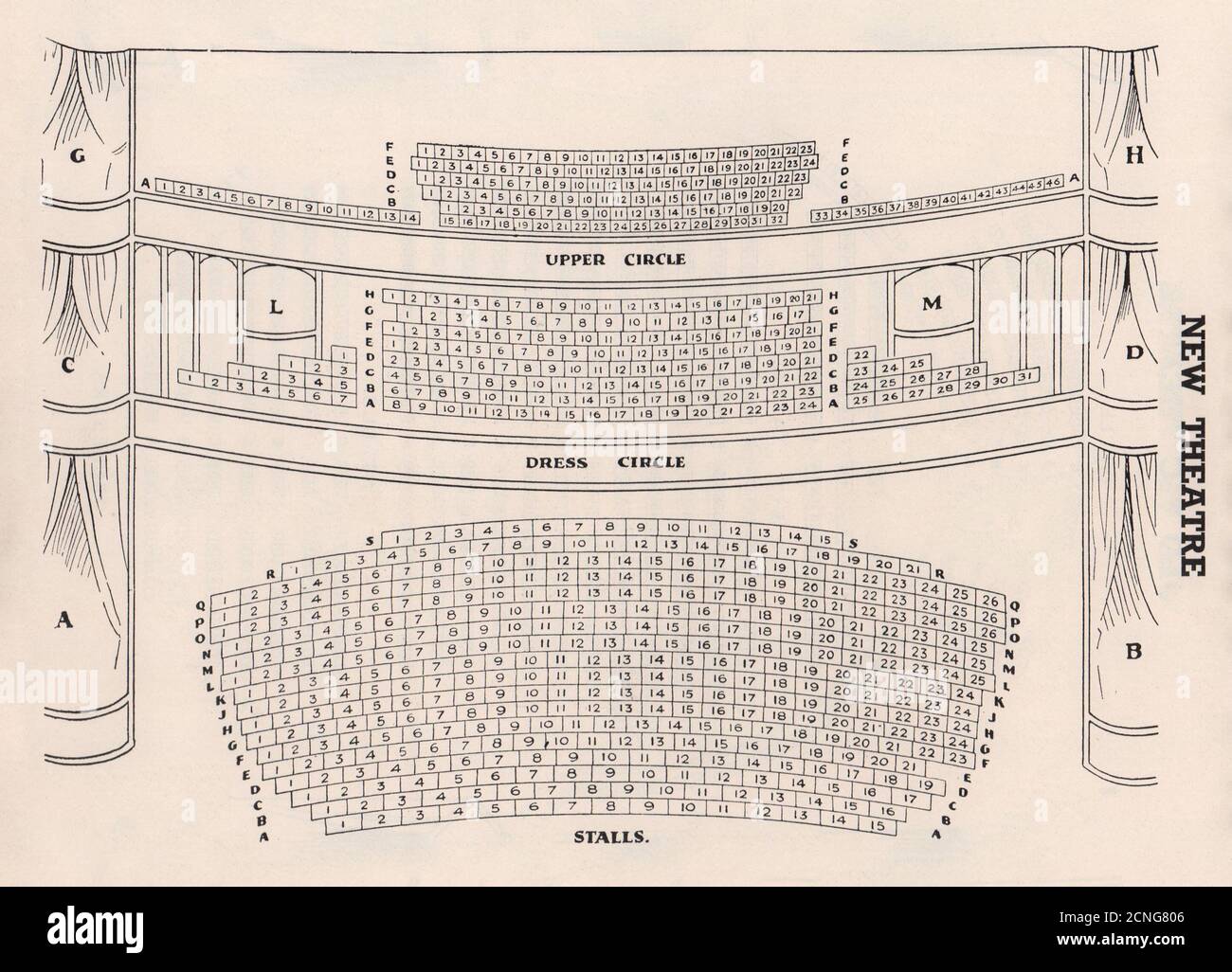 London Theatres Vintage Seating Plan High Resolution Stock Photography and Images - Alamy