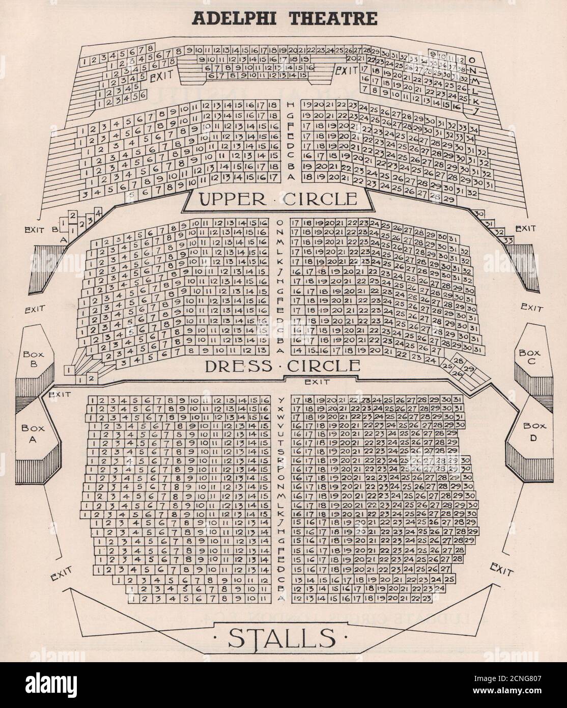 London Theatres Vintage Seating Plan High Resolution Stock Photography and Images - Alamy