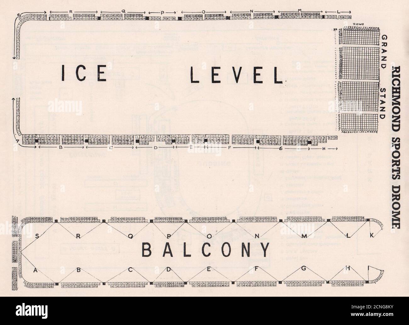 RICHMOND SPORTS DROME ICE SKATING RINK vintage seating plan. London ...