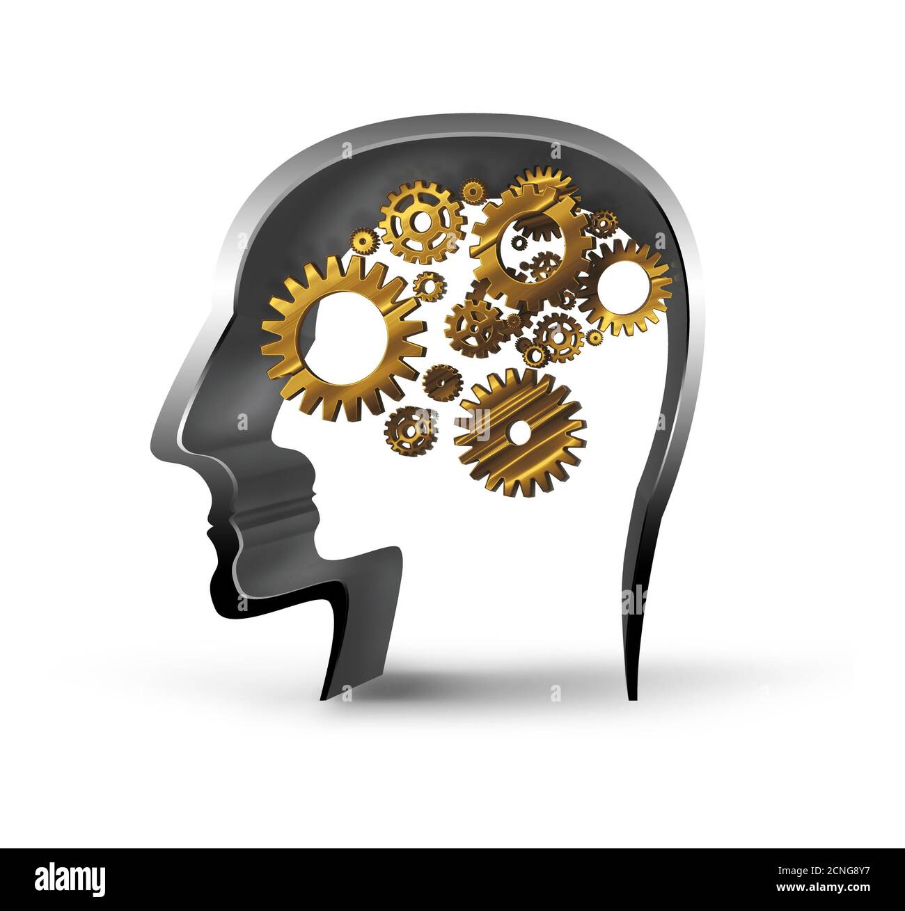 3d man gear brain hi-res stock photography and images - Alamy