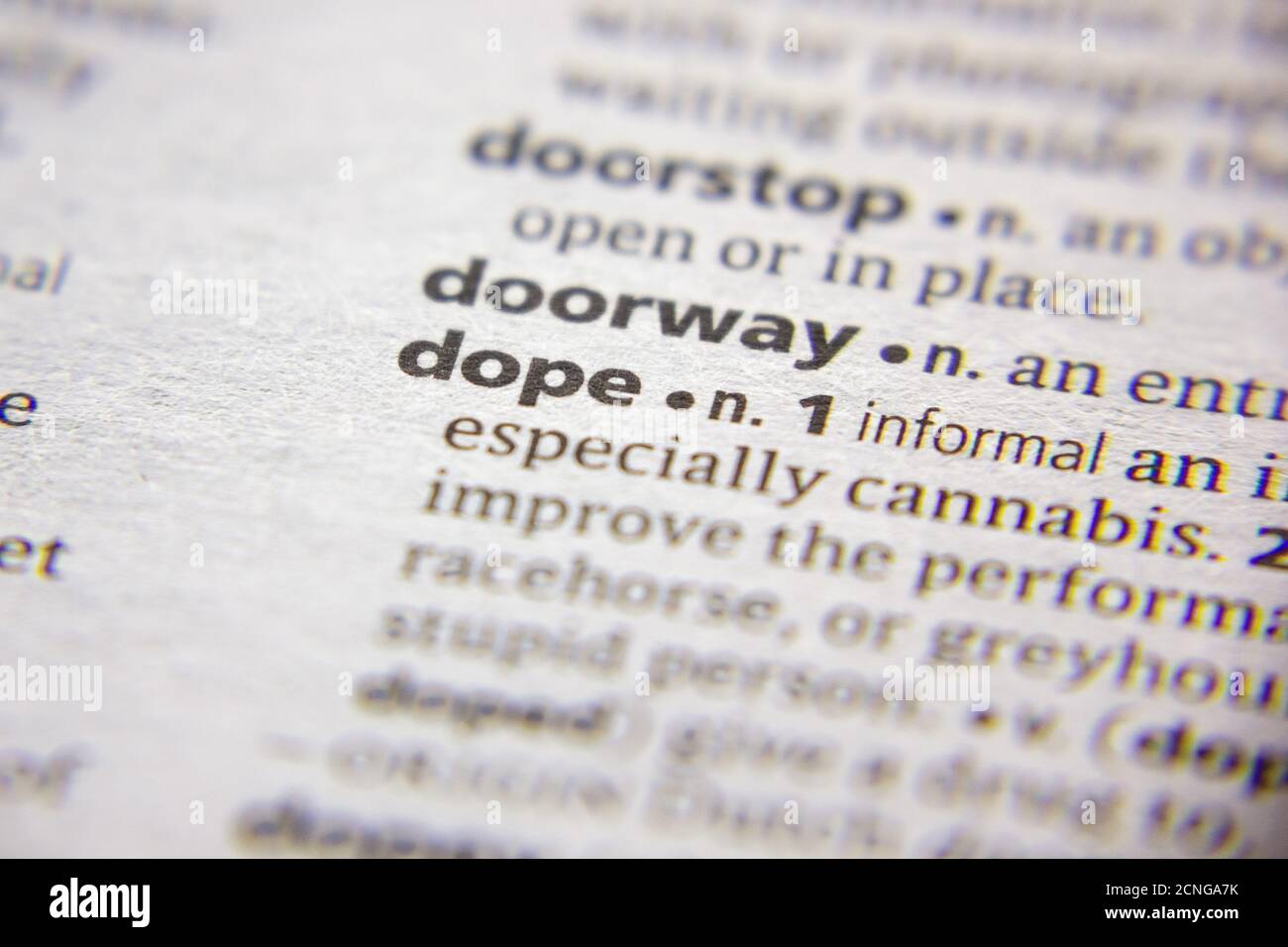 Word or phrase Dope in a dictionary Stock Photo - Alamy