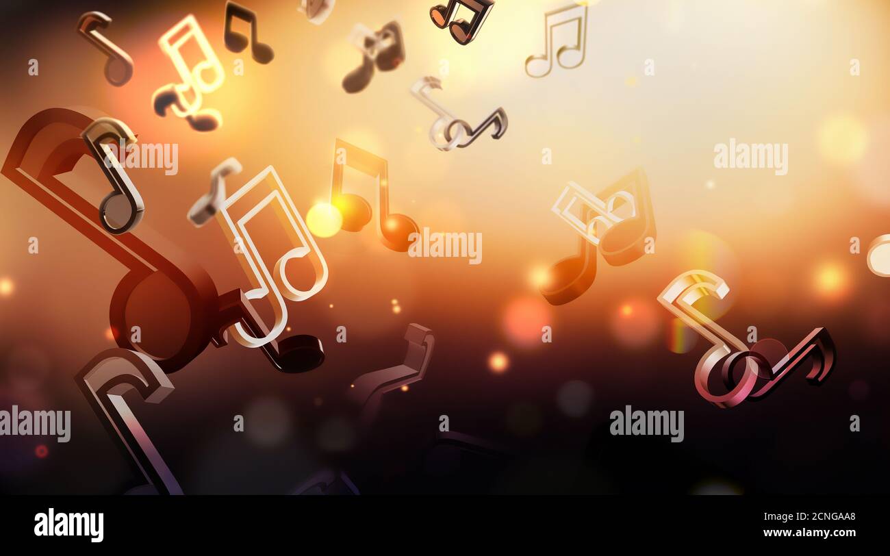 abstract music background with notes Stock Photo - Alamy