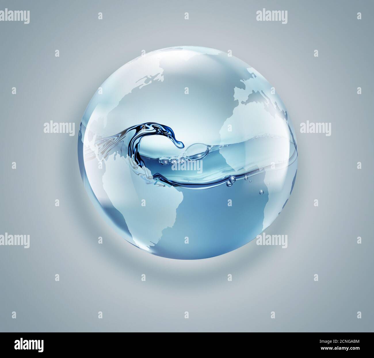 world globe with clean water inside Stock Photo - Alamy