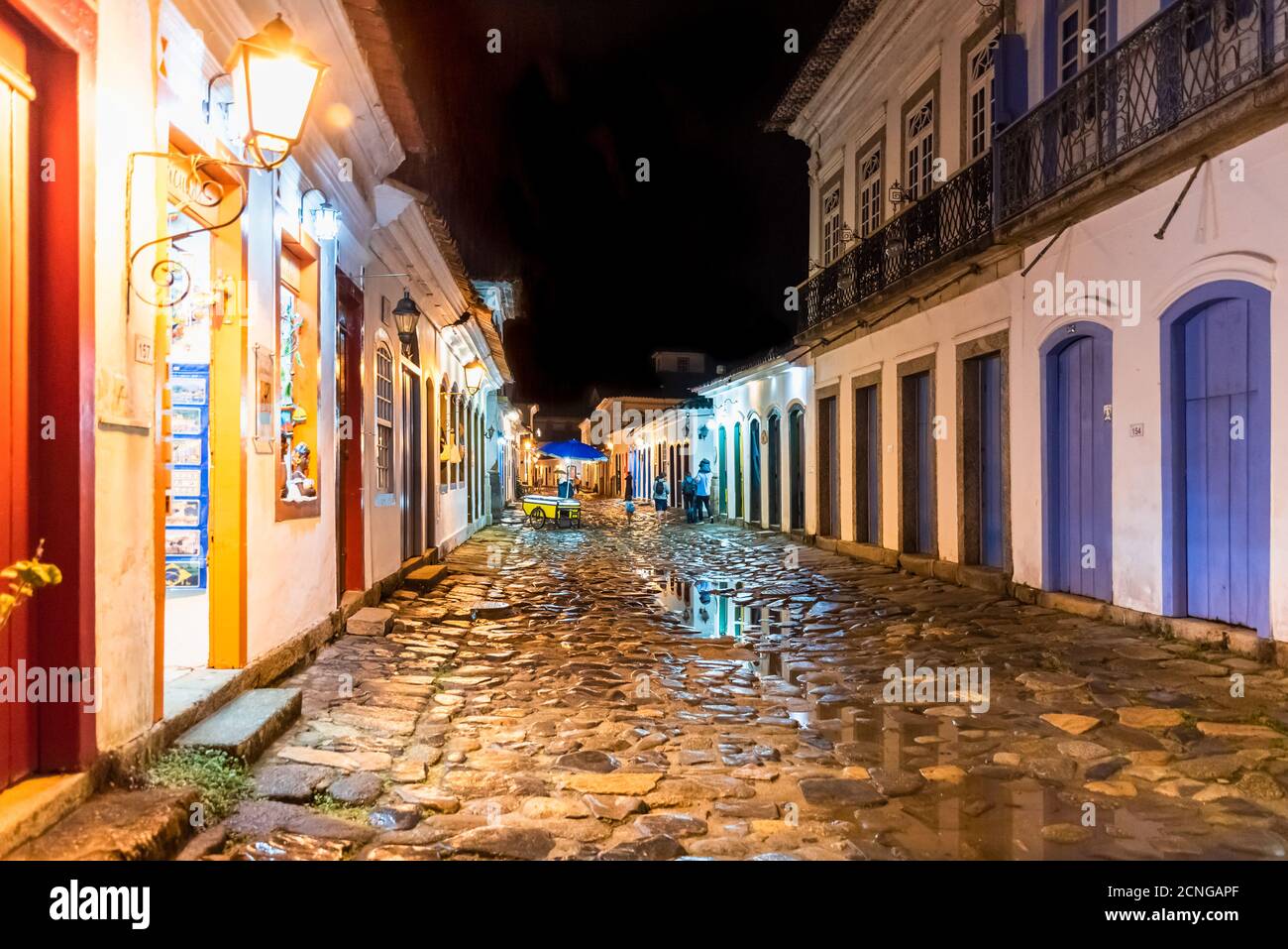 Street view of historical colonial town in Brazil Stock Photo - Alamy
