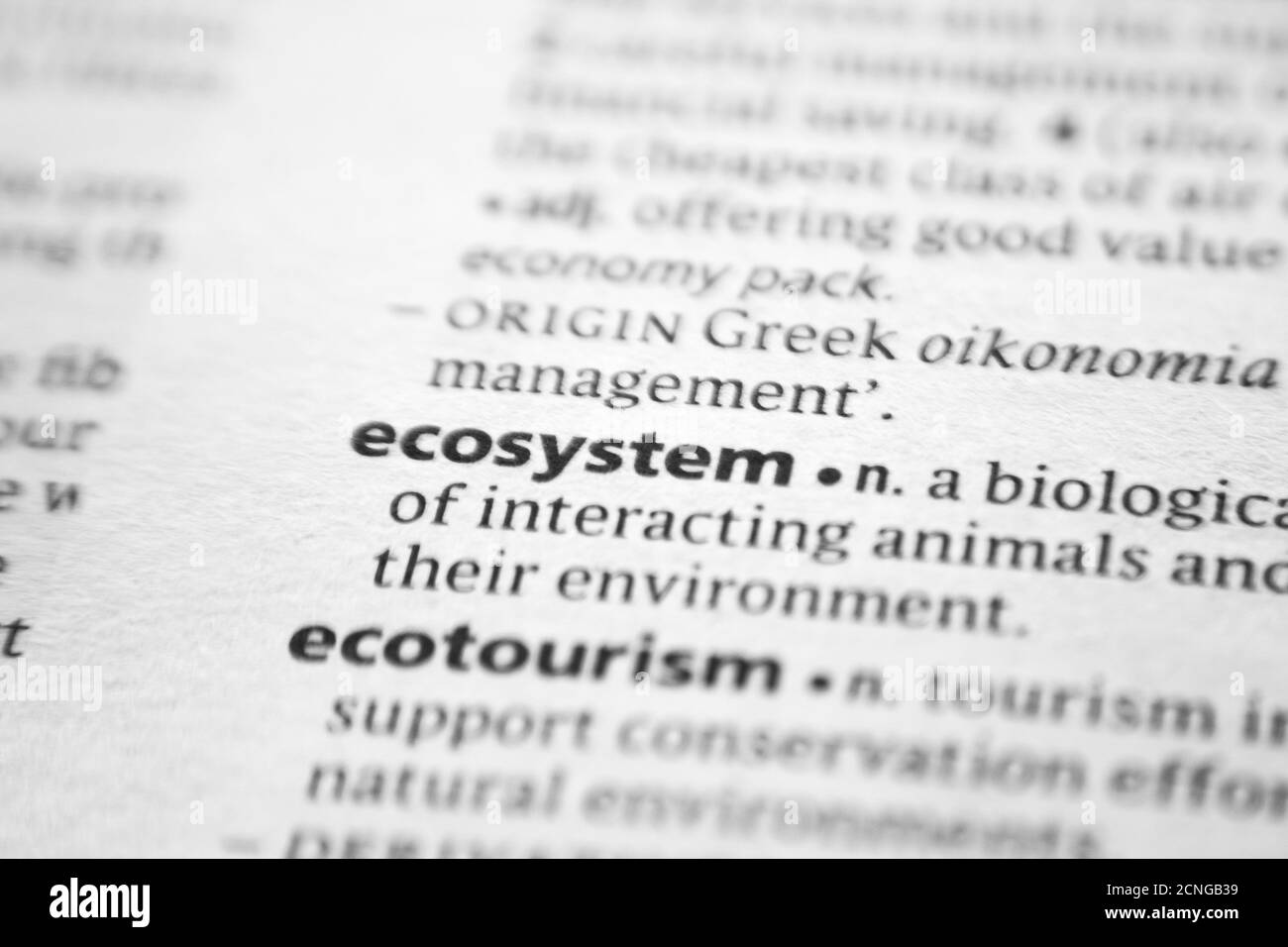 Word or phrase Ecosystem in a dictionary Stock Photo - Alamy