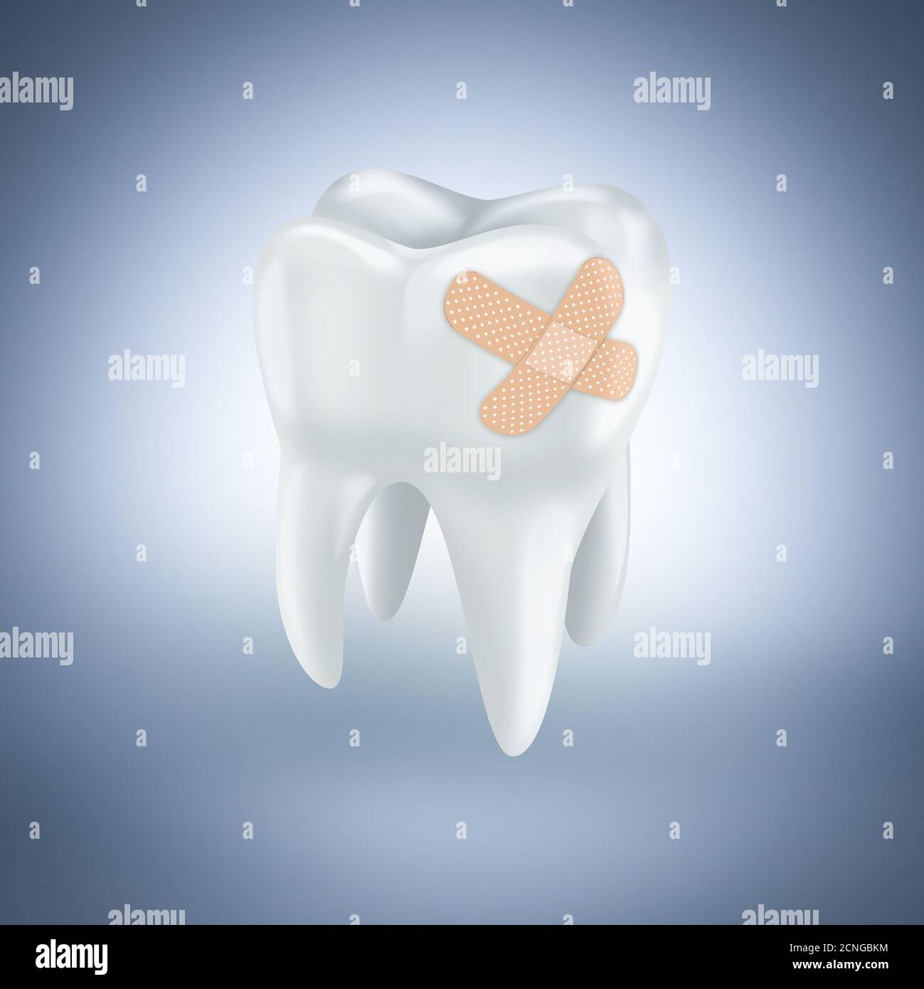 Tooth with plaster Stock Photo - Alamy