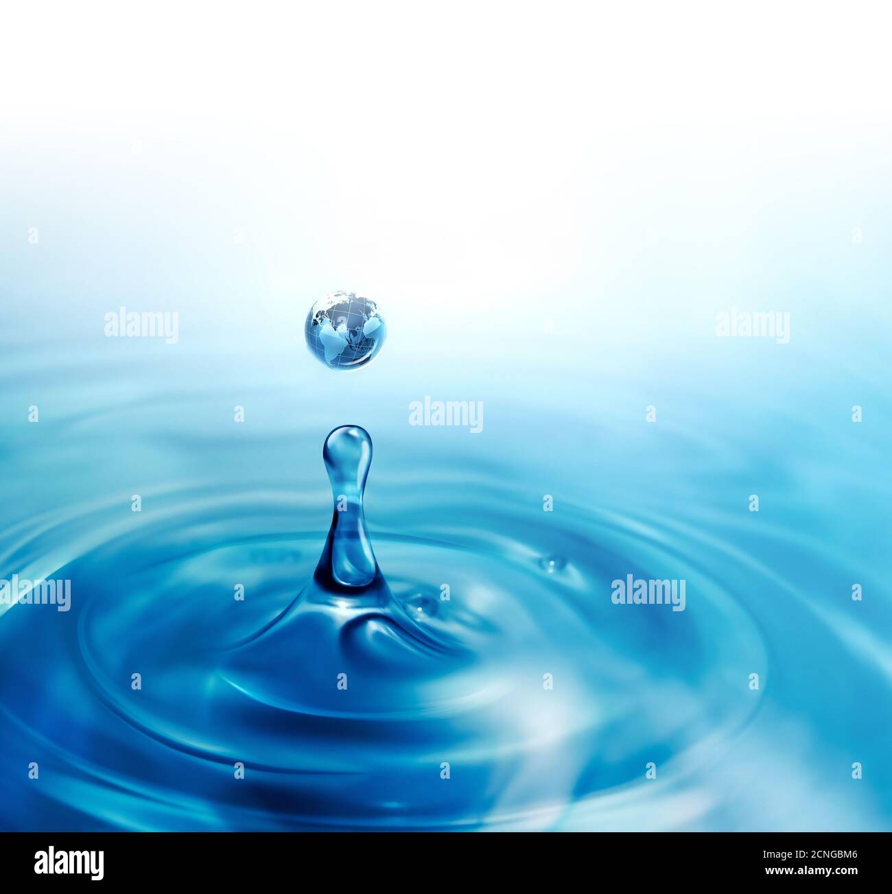 Water droplet world map hi-res stock photography and images - Alamy