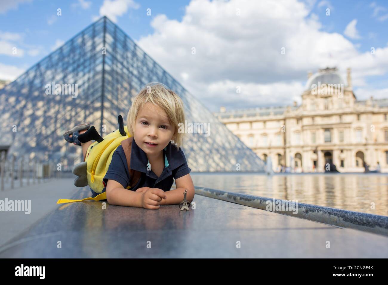 Happy child, boy, visiting Paris during the summertime Stock Photo - Alamy