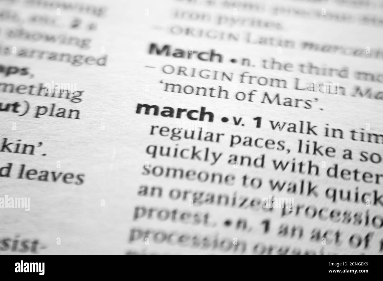 Word or phrase March in a dictionary Stock Photo - Alamy