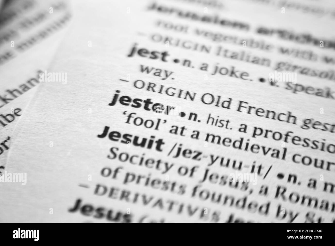 Word or phrase Jester in a dictionary Stock Photo - Alamy