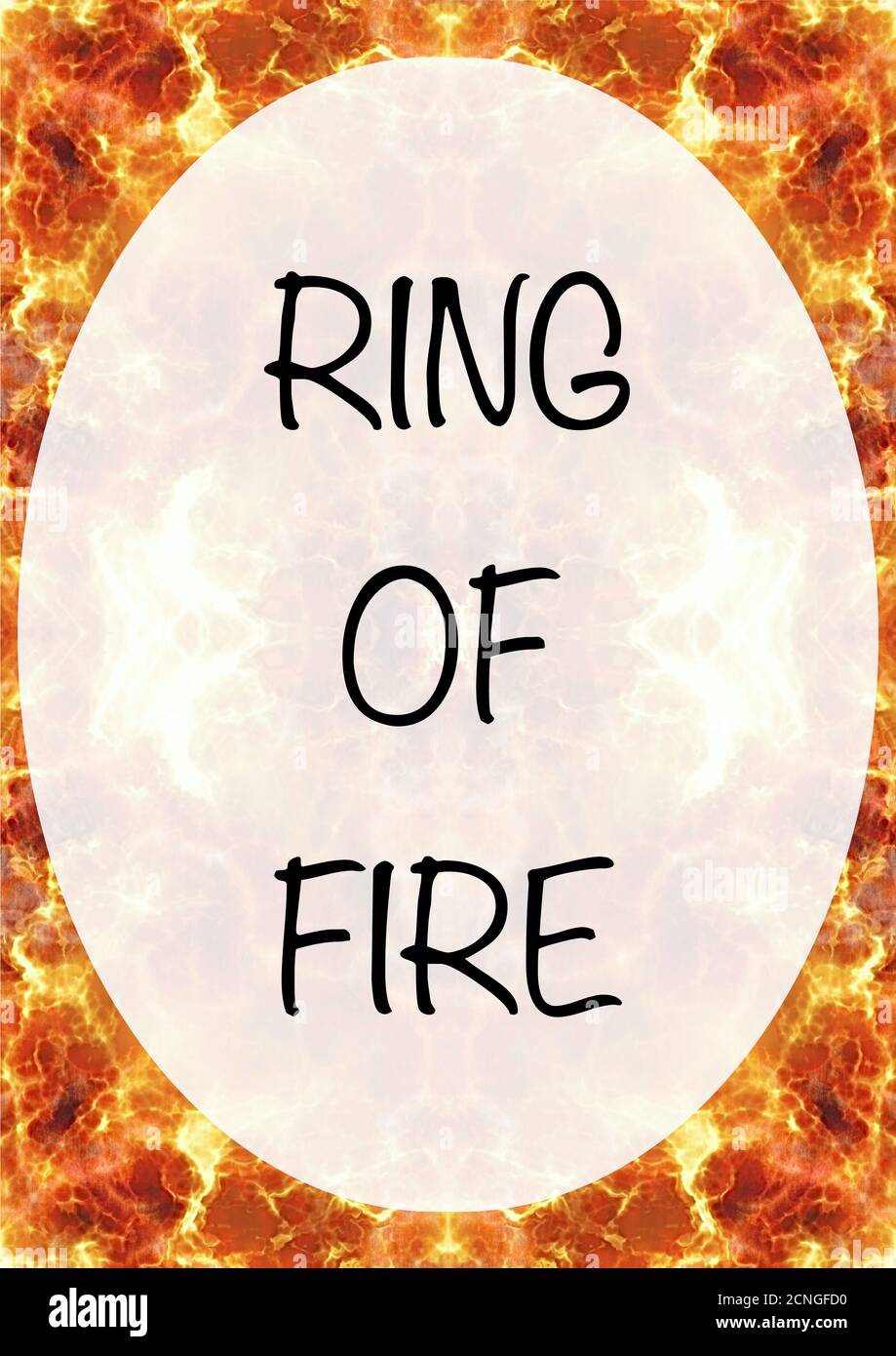 Ring of Fire Portrait Border Design Stock Photo - Alamy