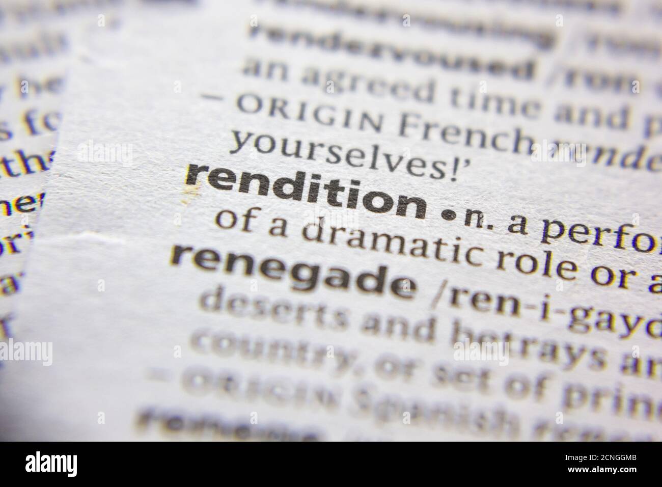Word or phrase rendition in a dictionary Stock Photo - Alamy