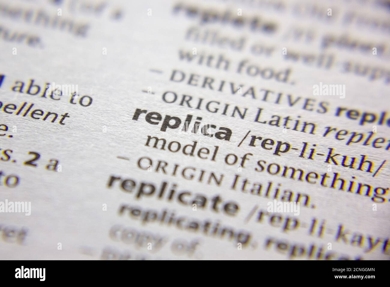 Word or phrase Replica in a dictionary Stock Photo - Alamy