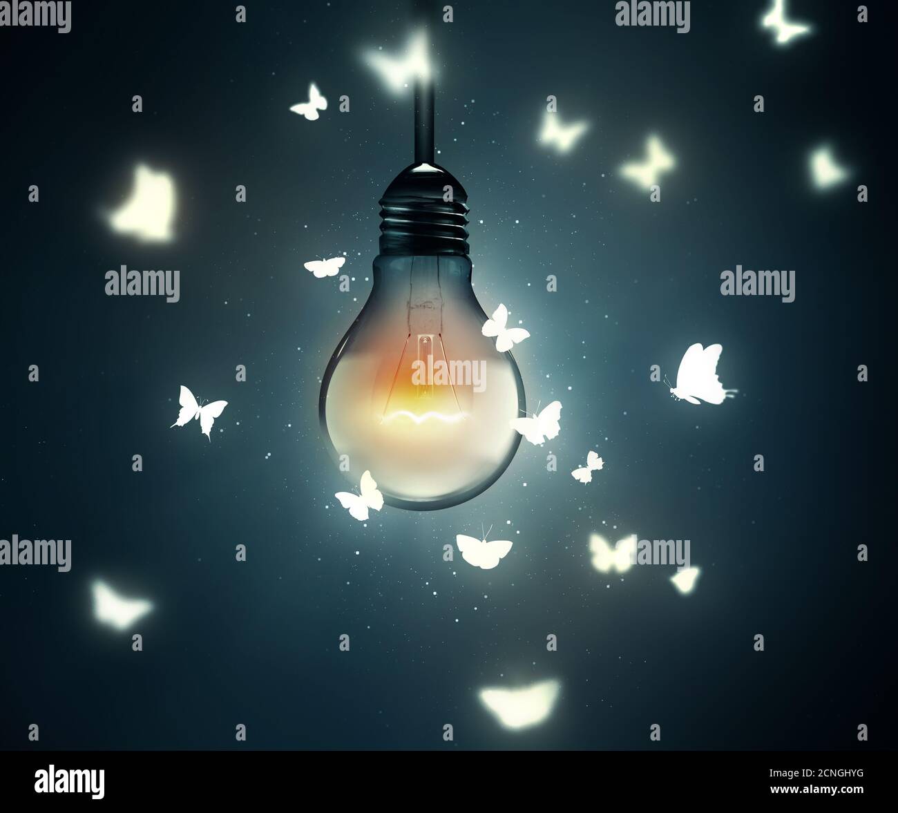 Moths flying light bulb hi-res stock photography and images - Alamy